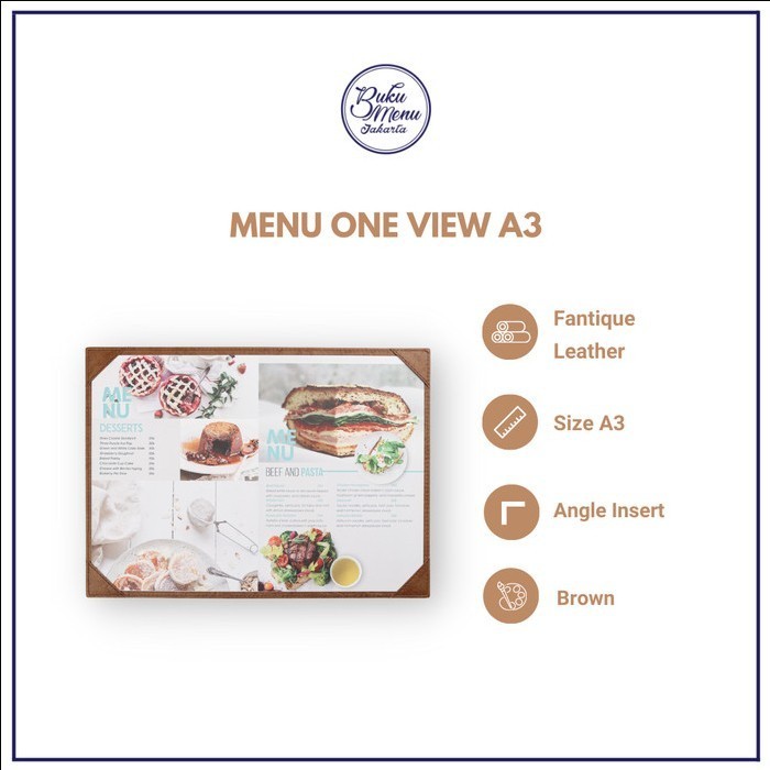 Jual Menu Classic Kulit One View A3 - Brown - Coffee Shop - Cafe ...