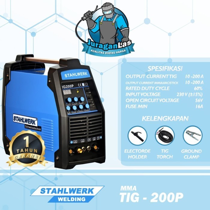 Jual Mesin Las Dc Tig / Argon Merk Stahlwerk Tig-200 P | Shopee Indonesia