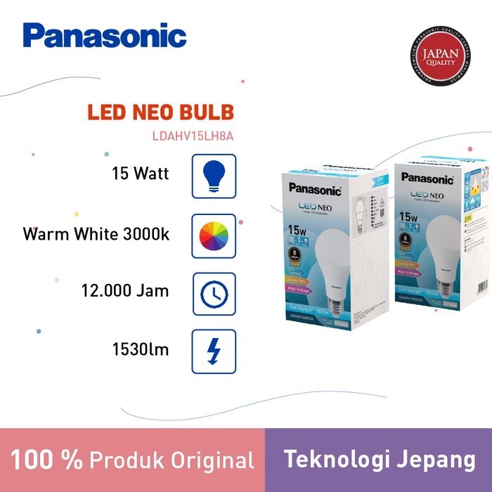 Jual Panasonic Lampu Bohlam LED Neo Bulb 15 Watt - Warm White | Shopee ...