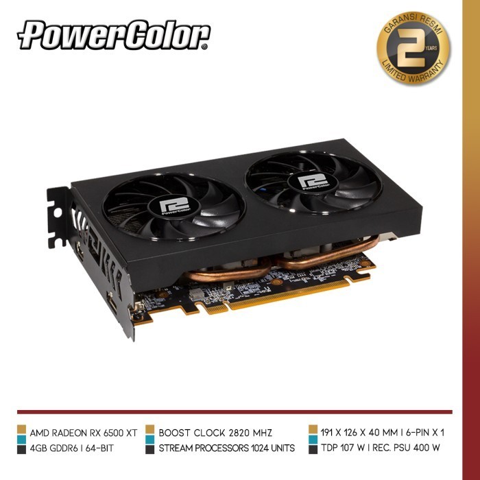 Jual Powercolor Fighter Amd Radeon Rx 6500 Xt 4Gb Gddr6 | Shopee Indonesia
