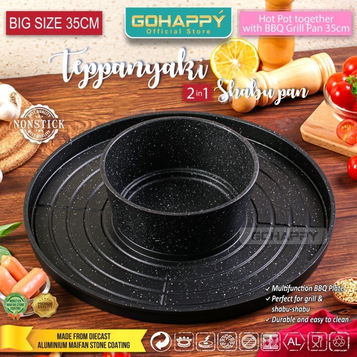 Jual Panci Tepannyaki Alat Panggang 35Cm Barbeque Grill Kuah Shabu Saucepan | Shopee Indonesia