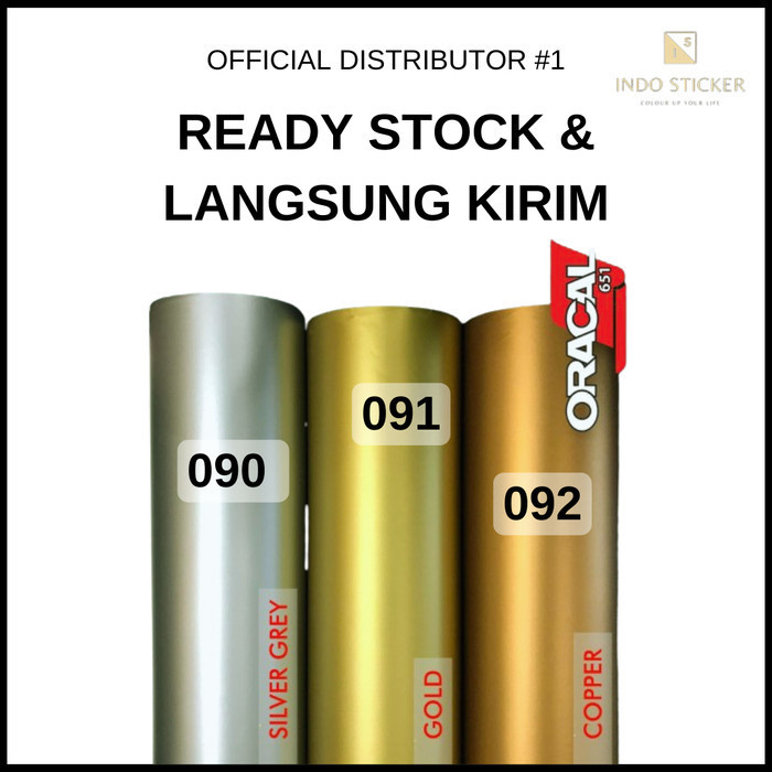 Jual Stiker Oracal 651 Metallic 090/091/092 Silver/ Gold/ 1 Meter ...
