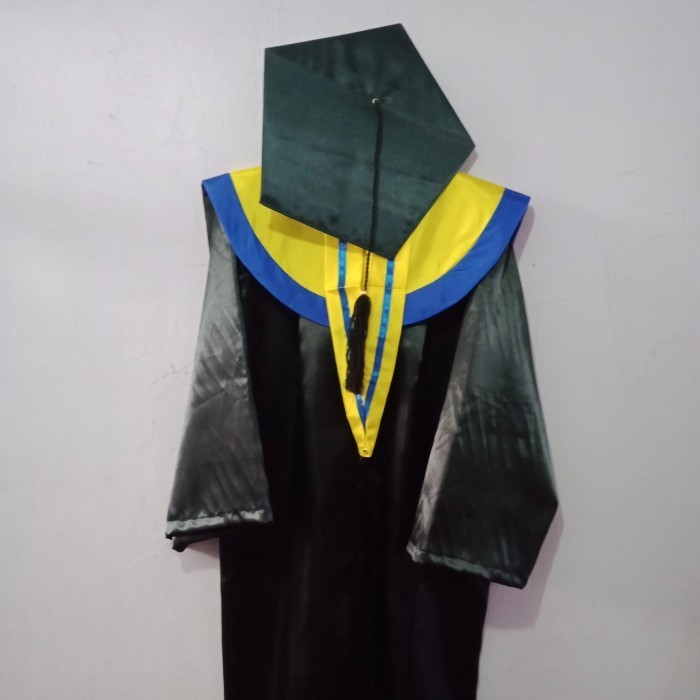 Jual Baju Toga Wisuda Dewasa Kuning Garis Biru | Shopee Indonesia