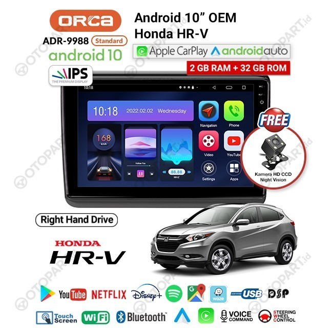 Jual Best Head Unit Android Orca Carplay 10 Inch Oem Honda Hrv | Shopee ...
