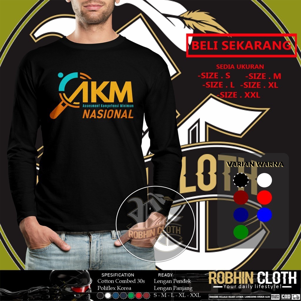 Jual Kaos Baju AKM Assesment Kompetensi Minimum Logo Lengan Panjang DB Kaos Distro | Shopee ...