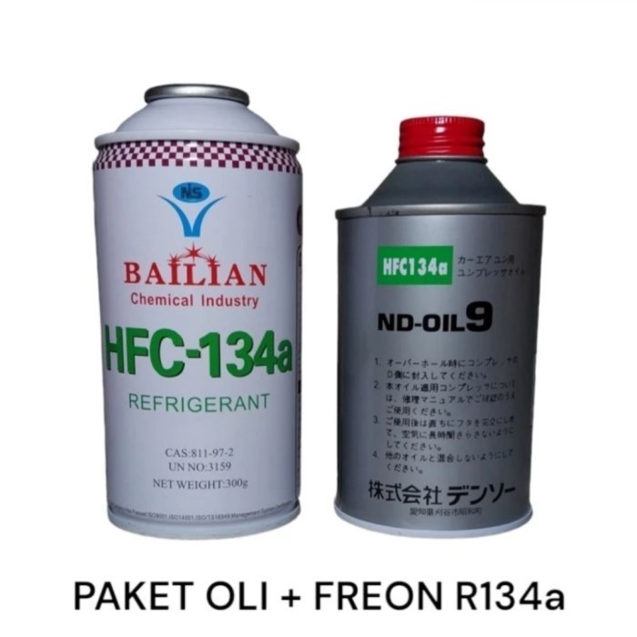 Jual PAKET OLI COMPRESSOR OLI KOMPRESOR R134A + FREON BAILIAN R134 ASLI ...