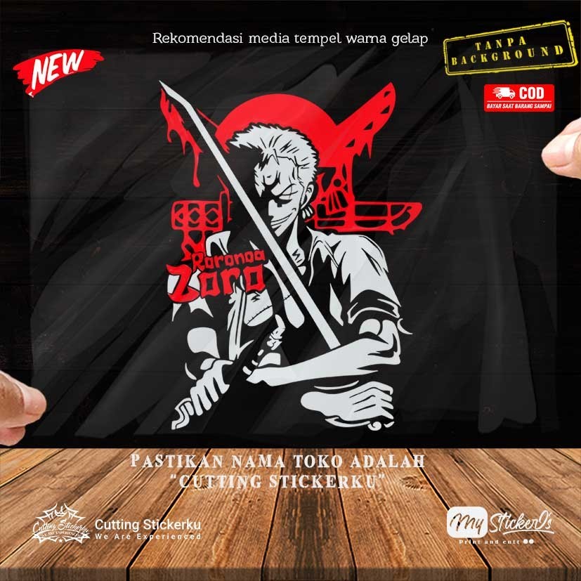 Jual Cutting Stiker Roronoa Zoro Variasi Motor Mobil Sticker One Piece ...