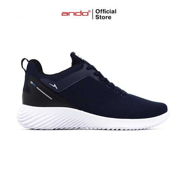Jual Ando Official Sepatu Sneakers Zowka Pria Dewasa - Biru Tua/Hitam ...