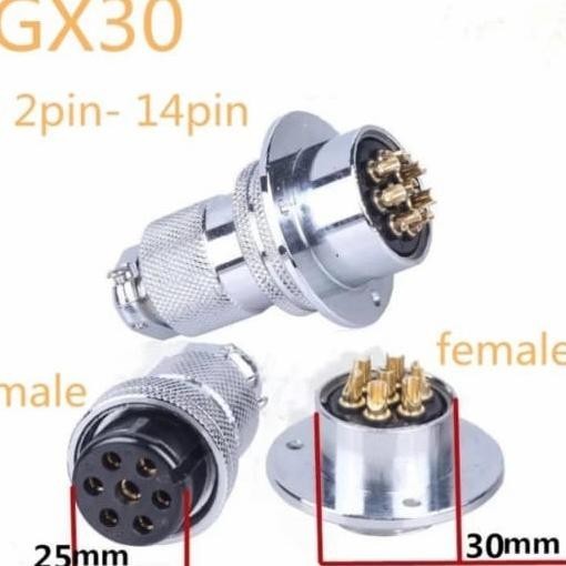 Jual Baru Konektor Connector CB GX30 14 pin Besi DX 30 set 14pin 30mm 30 mm mili dre3 Ayo Beli ...