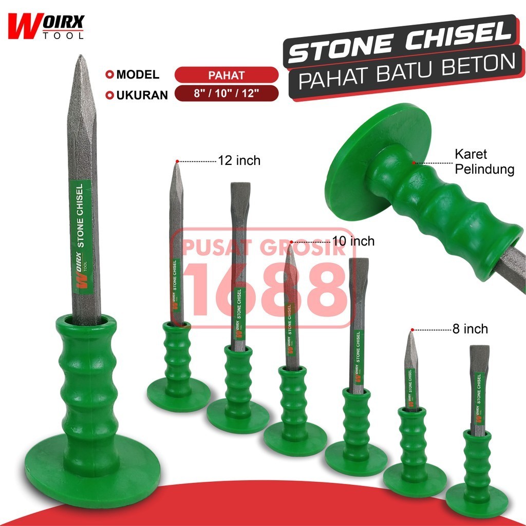 Jual Pahat Batu Beton Bulat Pipih Lancip 8 inch | Shopee Indonesia