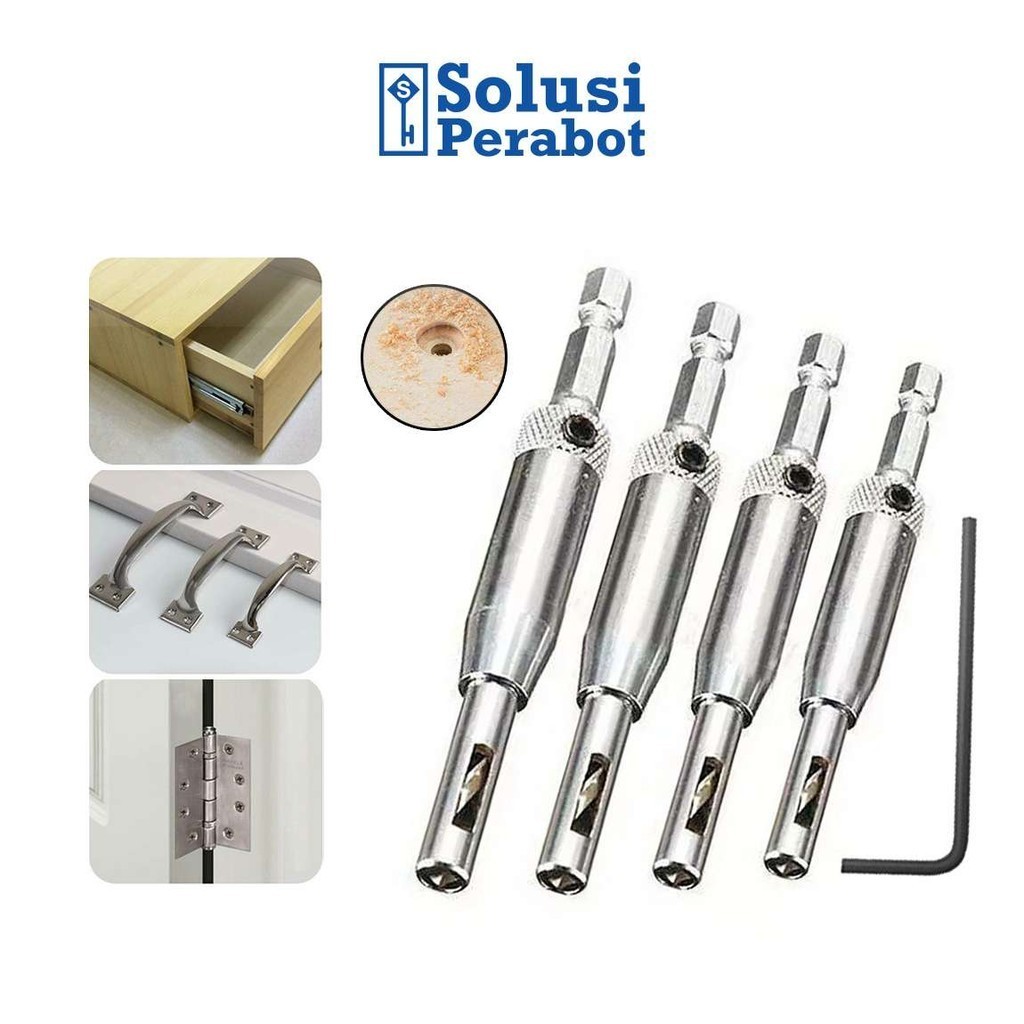 Jual Mata Bor Engsel 4 in 1 SP / Centering Drill Bit Pintu Kayu ...