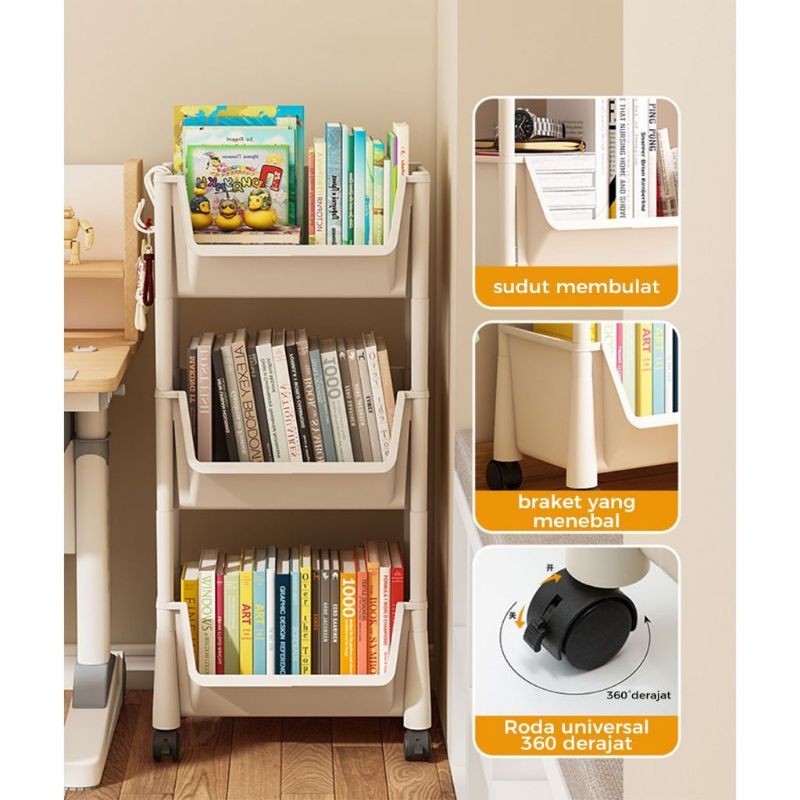 Jual Rak Susun Penyimpanan Terbuka Serbaguna Rak Trolley Susun Dengan ...