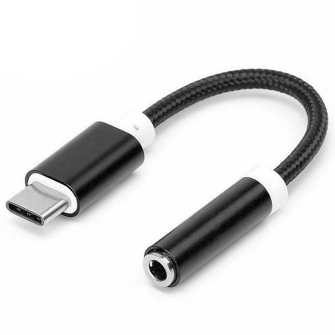 Jual Kabel Adaptor USB Type C ke 3.5mm Audio Port Braided Htm | Shopee ...