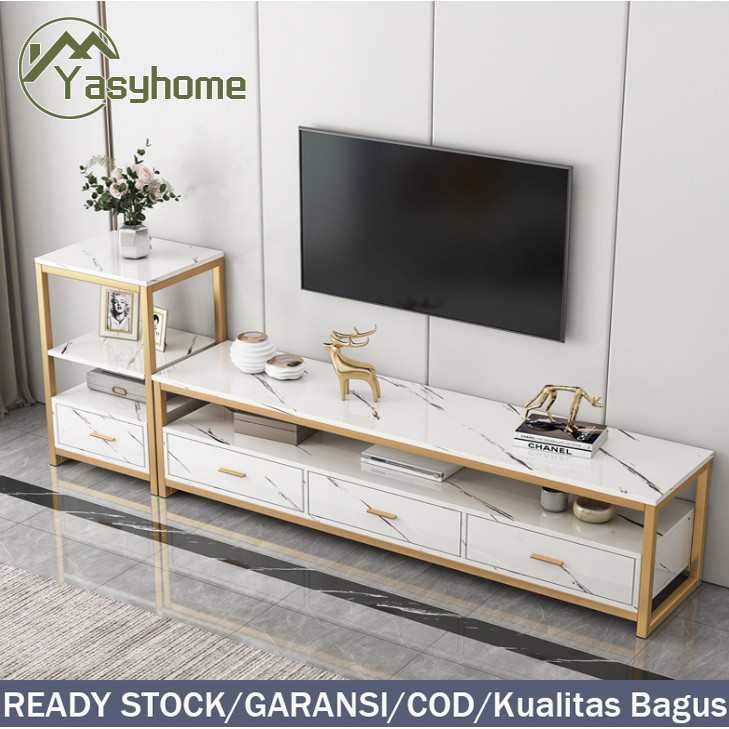 Jual 【Yasyhome&Garansi】Lemari TV Meja TV Rak TV Bufet Kayu+Logam TV ...