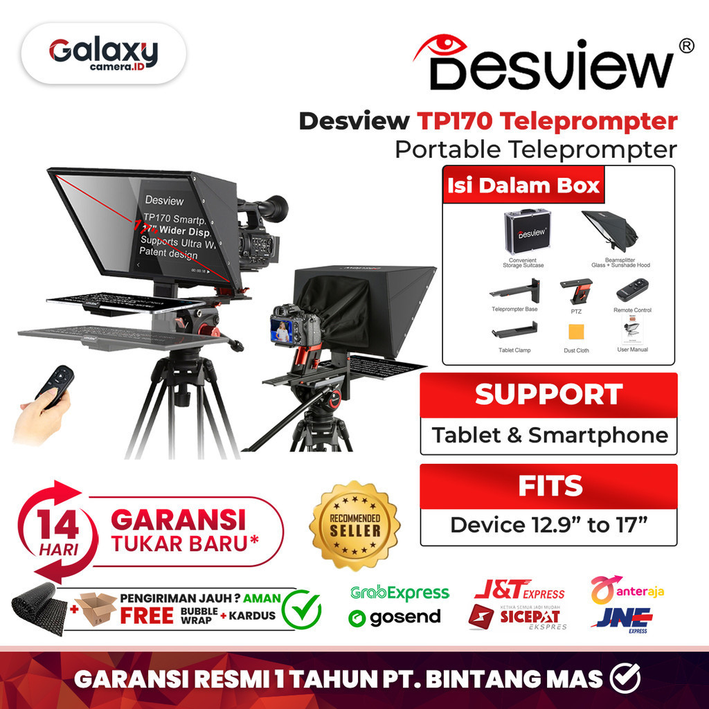 Jual Desview TP170 17" Portable Camera Camcorder Teleprompter TP-170 ...