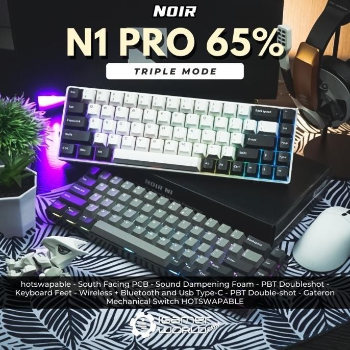 Jual New Noir N1 Pro 65% Hotswap Wireless/Bt/Wired Mechanical Gaming ...