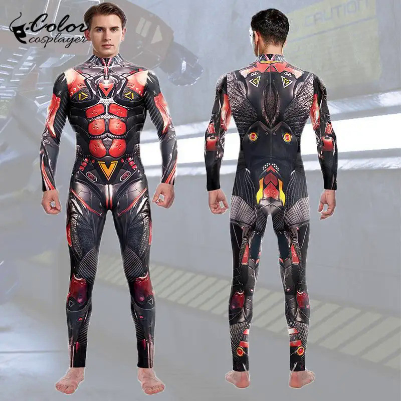 Jual Color Cosplayer Movie Robot Cosplay Jumpsuit 3D Printing Bodysuit ...