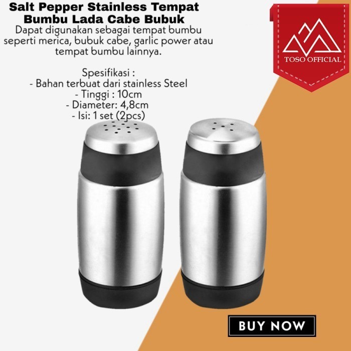 Jual TEMPAT BUMBU STAINLESS GARAM MERICA LADA SET SALT PEPPER MILL ...