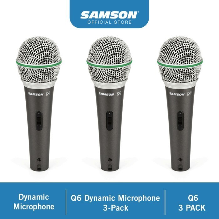 Jual Samson Q6 Dynamic Microphone 3-Pack | Shopee Indonesia