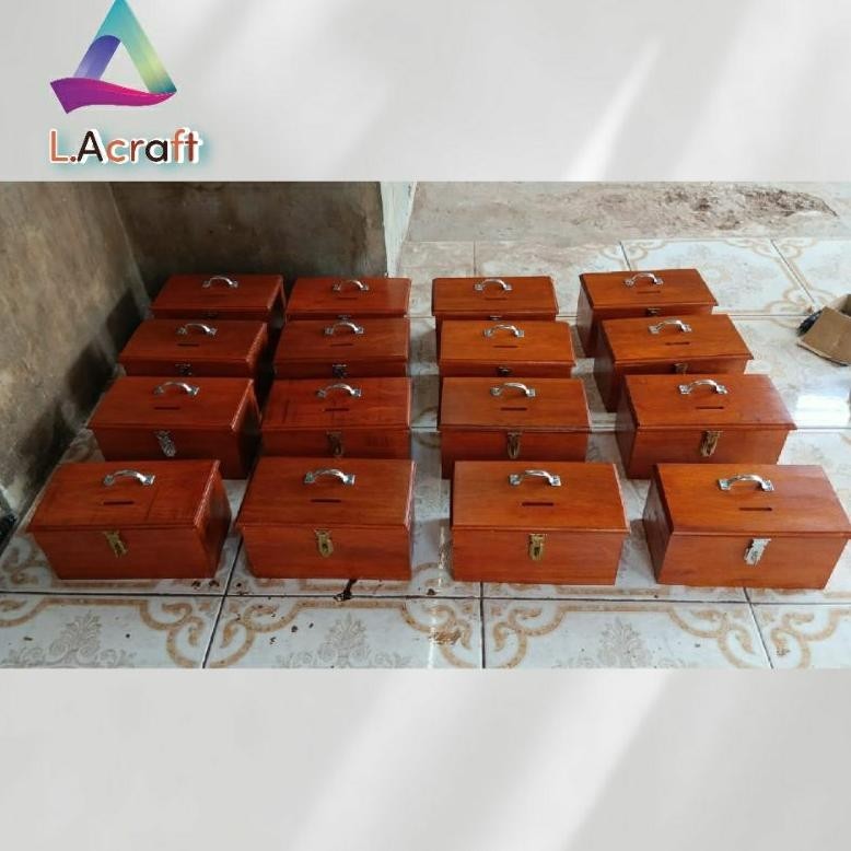Jual BISA COD kotak infaq/kotak amal/celengan kayu mahoni murah sudah ...