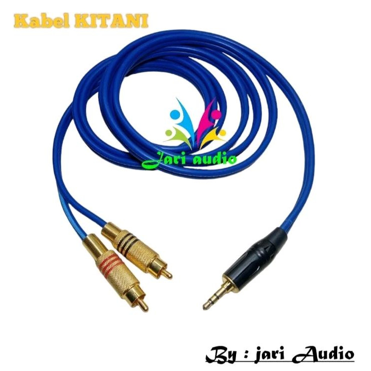 Jual Kabel RCA ke 1 Jack RCA to mini stereo 3,5 Kabel KITANI 1-5 METER ...