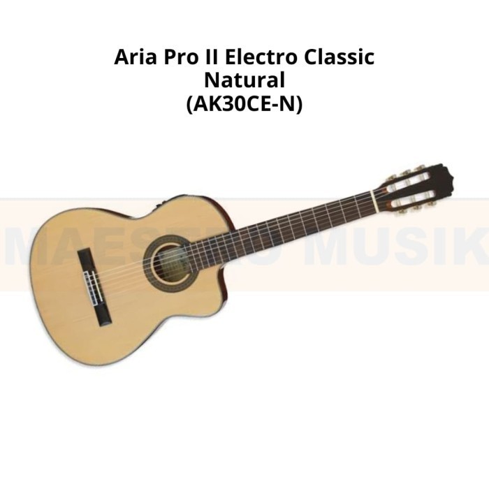 Jual Aria Pro Ii Classic Electric Nylon - Cutaway -Ak 30 Ce-N - Spruce | Shopee Indonesia