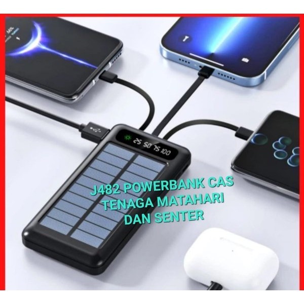 Jual J482 Ori Powerbank Solar Power Bank Panel Surya 10000 Mah Input ...
