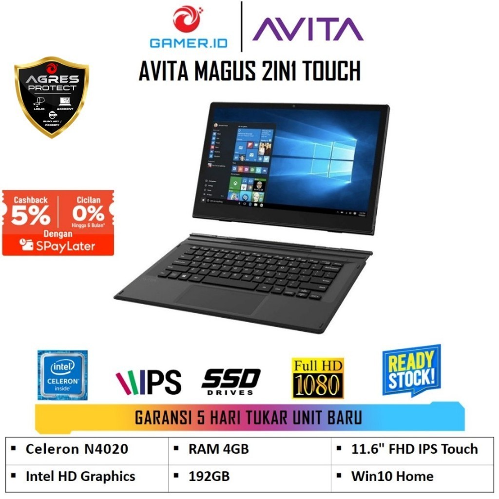 Jual AVITA MAGUS 2IN1 TOUCH Intel Celeron N4020 4GB 192GB Win10 11.6 ...