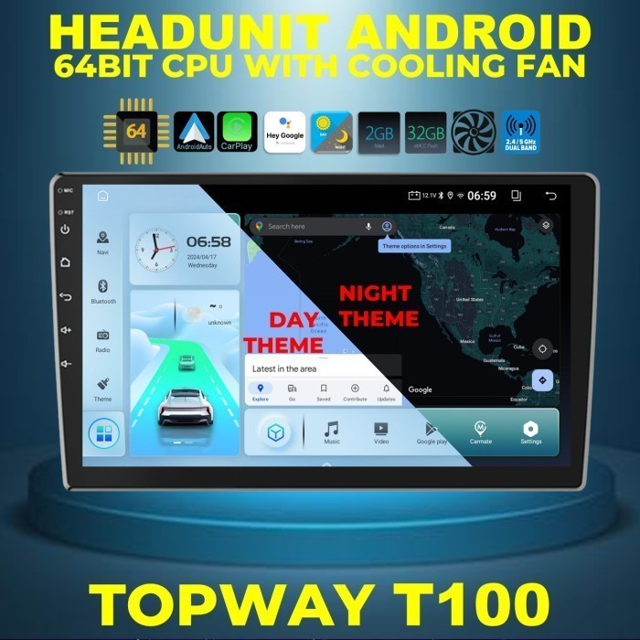 Jual Headunit Android 10 inch Topway T100 RAM 2GB ROM 32GB IPS QLED ...
