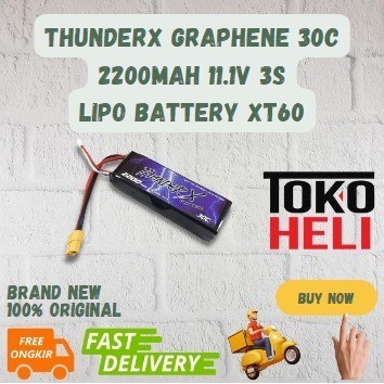 Jual ThunderX Graphene 30C 2200mah 11.1V 3S Lipo Battery XT60 | Shopee Indonesia