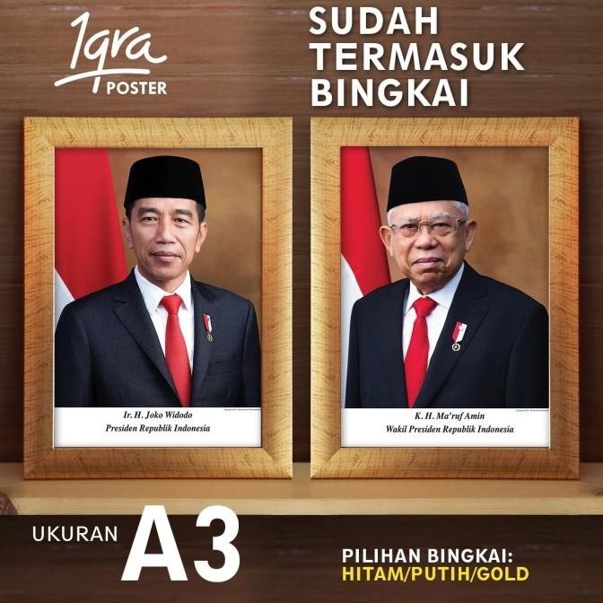 Jual Foto Presiden dan Wakil Presiden Republik Indonesia Resmi Terbaru ...