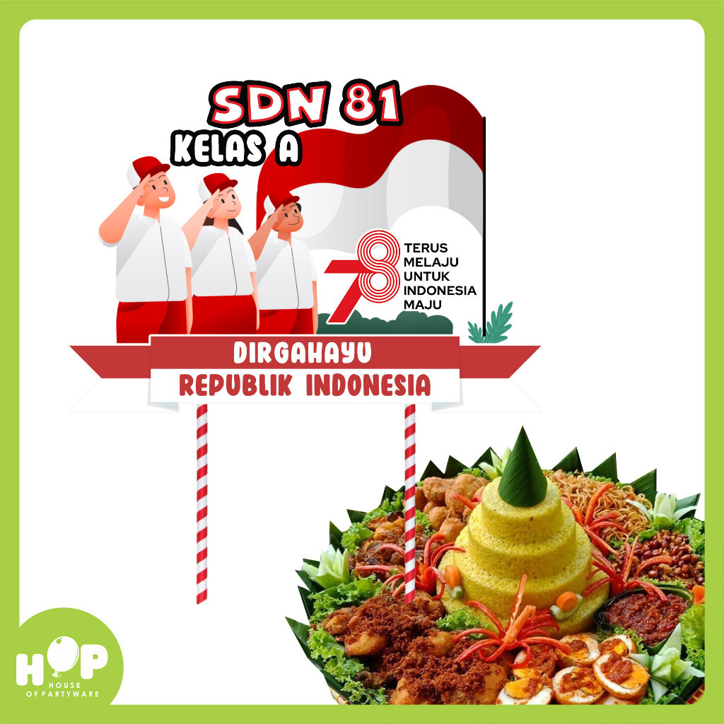 Jual LZ8 TOPPER TUMPENG KUE DIRGAHAYU 17 AGUSTUS HIASAN CAKE ...