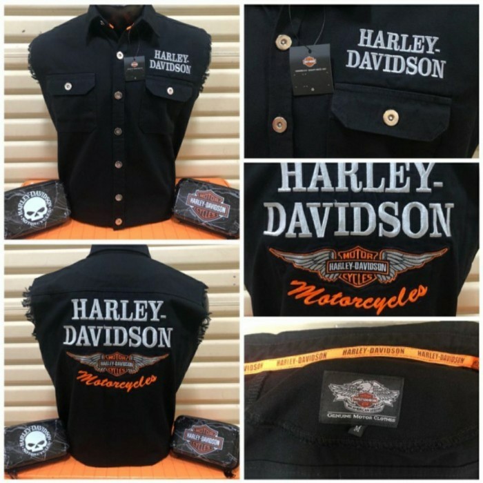 Jual Calaca - Rompi Vest Harley Davidson Black 1+ Kope Mini | Shopee ...