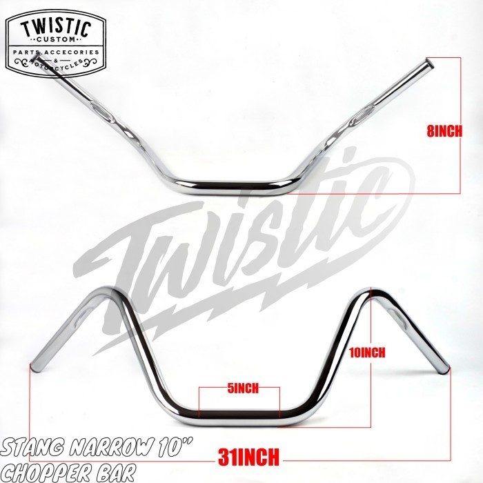 Jual Gercep Stang Narrow Chopper Bar 10" Motor Harley Sportster Xl Dyna ...