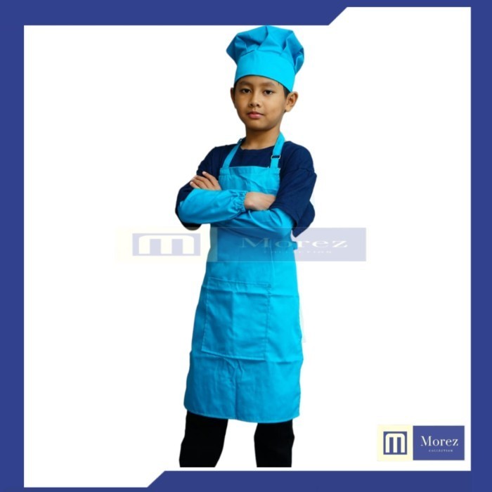Jual Celemek Anak Set / Apron Anak Full Set / Celemek Anak Plus Topi ...