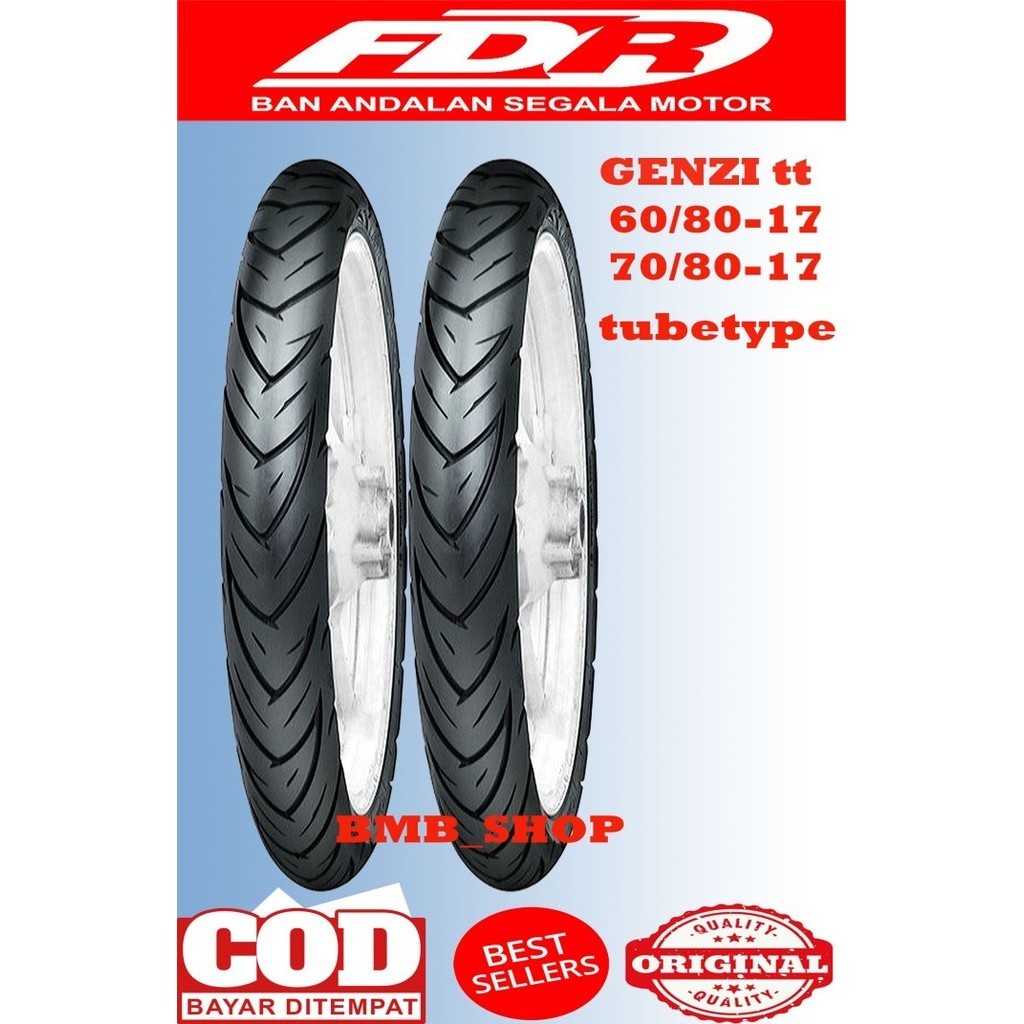 Jual Paket Ban Luar Fdr Genzi 60/80 & 70/80 Ring 17 Non Tubles Ban Cacing | Shopee Indonesia