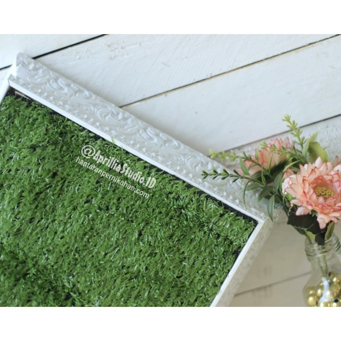 Jual Bingkai Frame Alas Fiber Uk 20X20 Cm Warna Putih + Rumput | Shopee ...