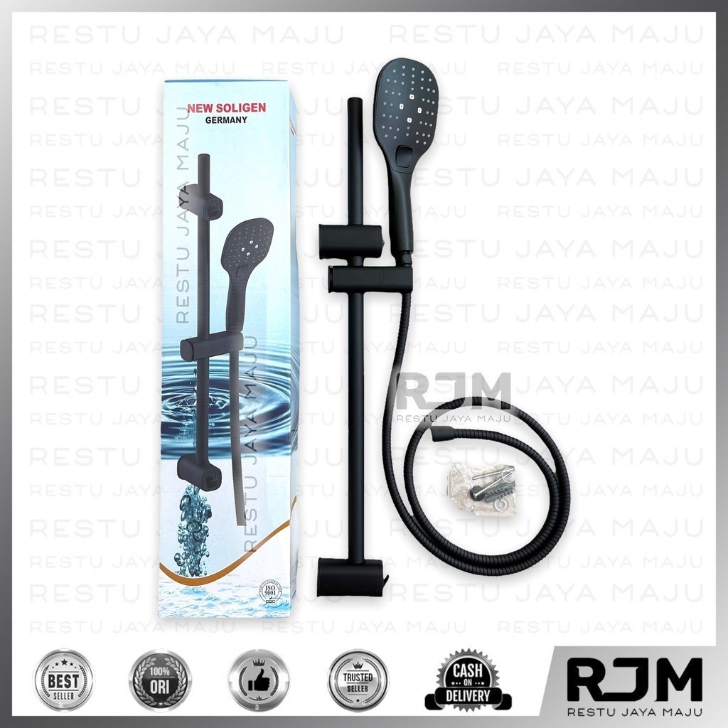 Jual SOLIGEN Hand Shower Tiang Tembok Kamar Mandi WC Set Stainless ...