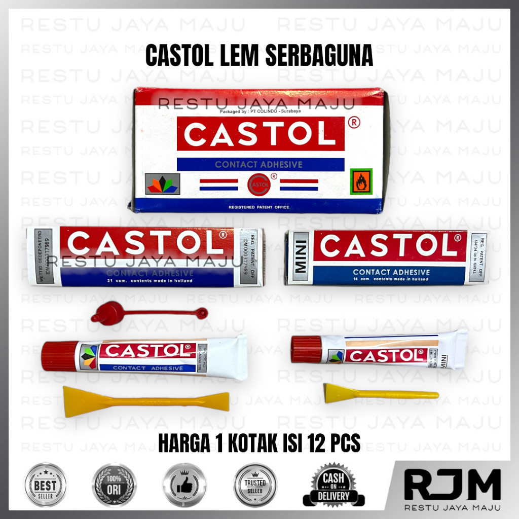 Jual [12 pcs] CASTOL Lem Serbaguna Mini Besar Tanggung Sepatu Sandal ...