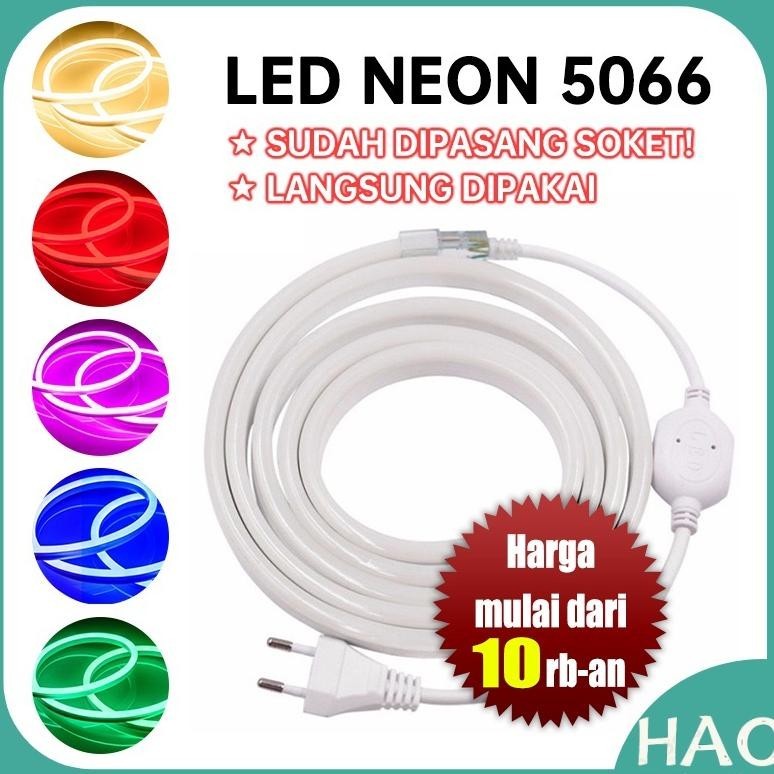 Jual PAKET LAMPU LED NEON FLEX 220V LENGKAP TINGGAL COLOK / HK-5066 ...