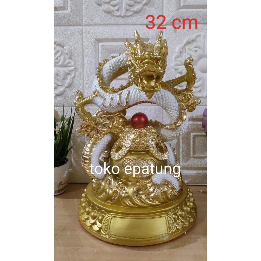 Jual Fran Patung Naga Emas Pajangan Dekorasi Naga - Gentong - 32 Cm ...