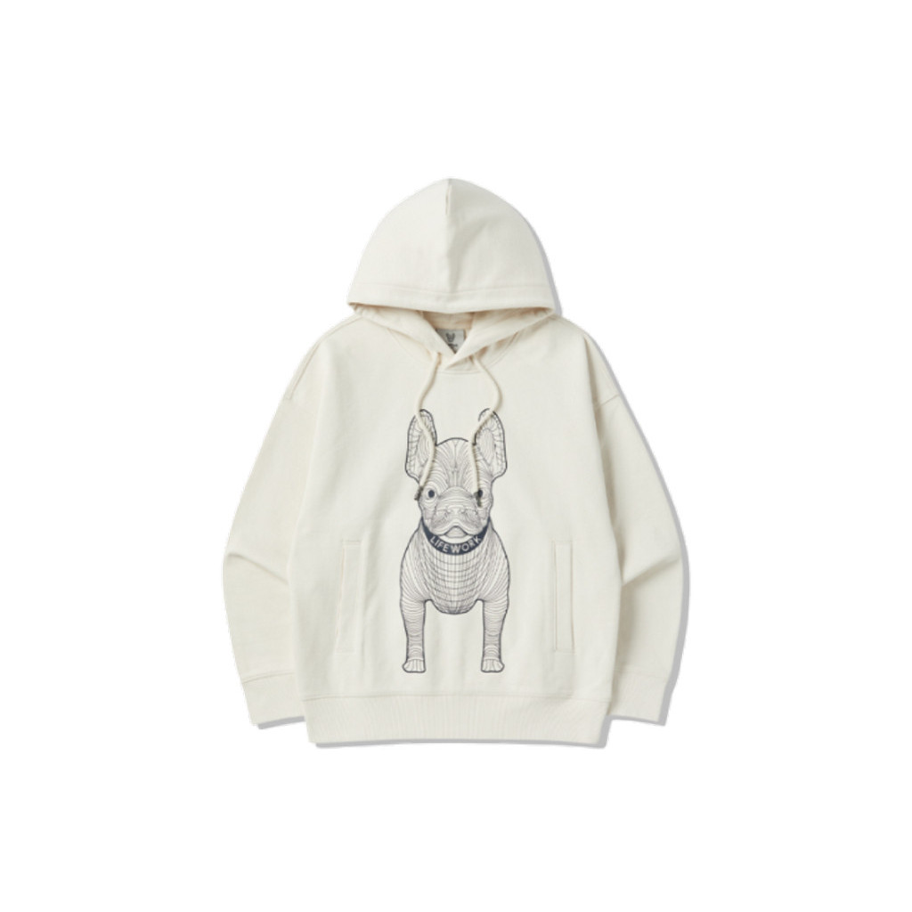 Jual Lifework Big Ladog Logo Hoodie Ivory | Shopee Indonesia