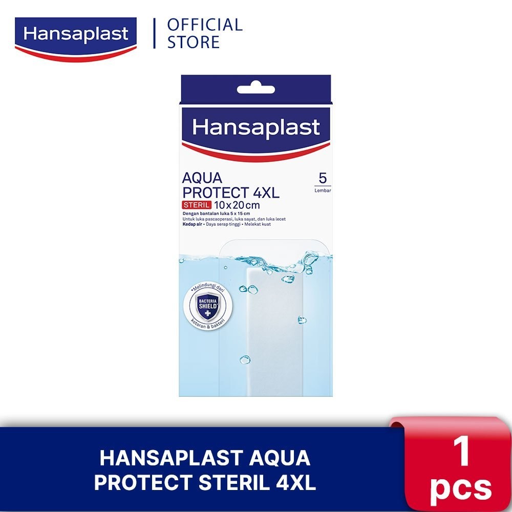 Jual HANSAPLAST Plester Tahan Air Aqua Protect 4XL isi 5 P3K Waterproof - Melindungi luka besar ...