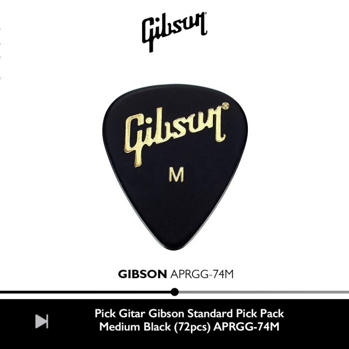 Jual Pick Gitar Gibson Standard Pick Pack, Medium Black (72pcs) APRGG ...