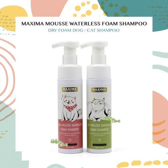 Jual Maxima Mousse Waterless Foam Shampoo / Dog Cat Dry Shampoo ...