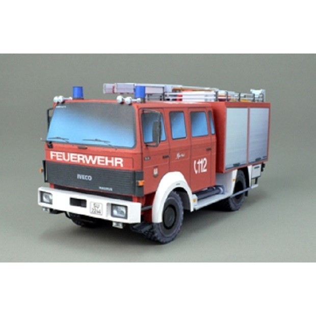 Jual diy papercraft pola kendaraan pemadam kebakaran iveco magirus 75 ...