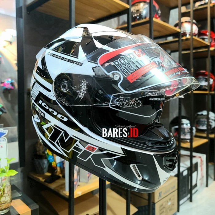 Jual NHK GP 1000 NEURO WHITE HELM FULL FACE DOUBLE VISOR | Shopee Indonesia