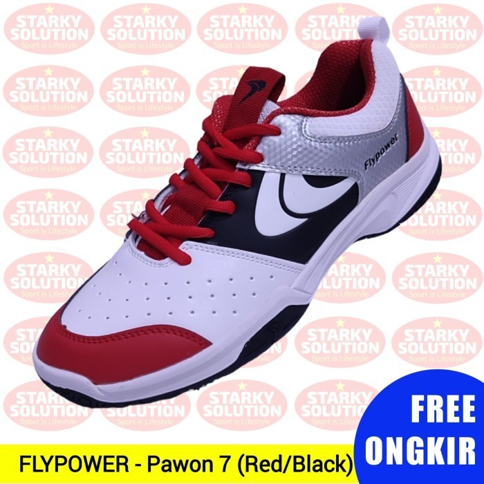 Jual Sepatu FLYPOWER PAWON 7 Bulutangkis Badminton Original - Red/Black ...