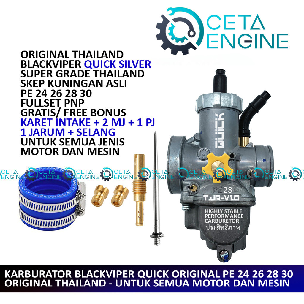 Jual KARBURATOR BLACKVIPER QUICK SILVER PE 24 26 28 30 KARBU CPO PE SKUPI SCOOPY BEAT VARIO MIO ...