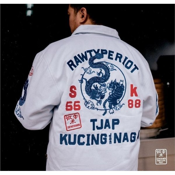 Jual [PRJ] WORK JACKET RAW TYPE RIOT X SENI KANJI ORIGINAL RAWTYPE ...